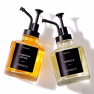 Molimoli Coffee Syrup Dispenser for Coffee Bar, Coffee Pump Dispenser, Glass Syrup Bottle w. Pump, 11.8 oz 350 ml, Set of 2, Black Upgraded Pump