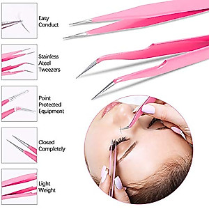 Honoson USB Lash Fan Dryer Handheld Air Conditioning Blower Mini Portable Rechargeable Eyelashes Dryer Fans with Tweezers and lash Inspection Mirror for Eyelash Extension Women