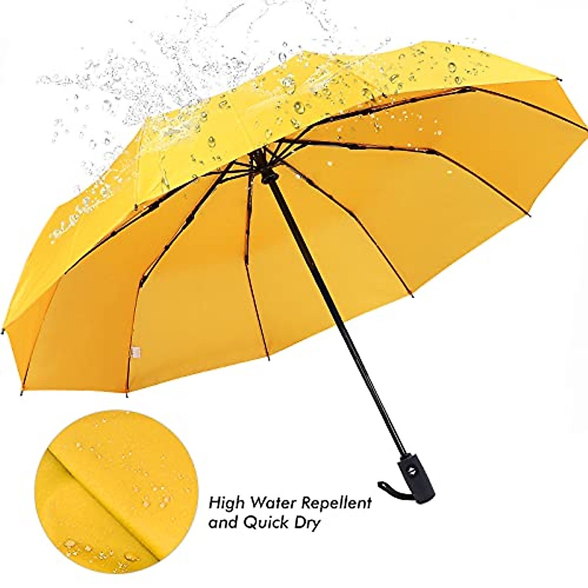 ZOMAKE Compact Travel Umbrella,10 Ribs Windproof Folding Umbrella, Automatic Small Umbrellas for Rain