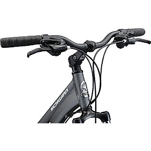 Schwinn Discover 2 Adult Hybrid Bike for Men and Women, 700c Wheels, 21-Speeds, 15-Inch Frame, Front and Rear Fenders, Rear Cargo Rack, Matte Grey