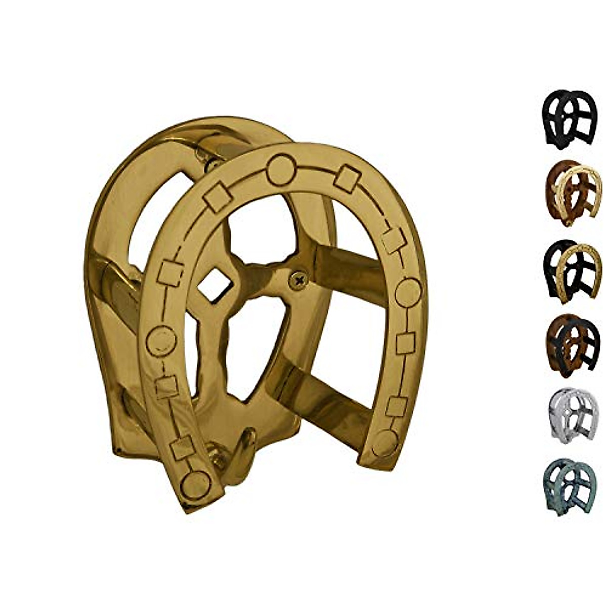 Tack Room Studio Brass Horseshoe Bridle Bracket, Bridle Hook, Bridle Rack (Brass)