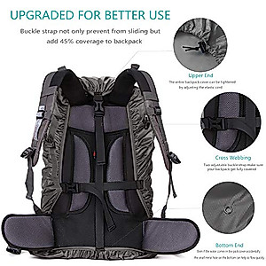 WSZCML Backpack Rain Cover, Upgraded Adjustable Waterproof Backpack Cover (10-90l) (Gray, M (For 25L-45L backpack))