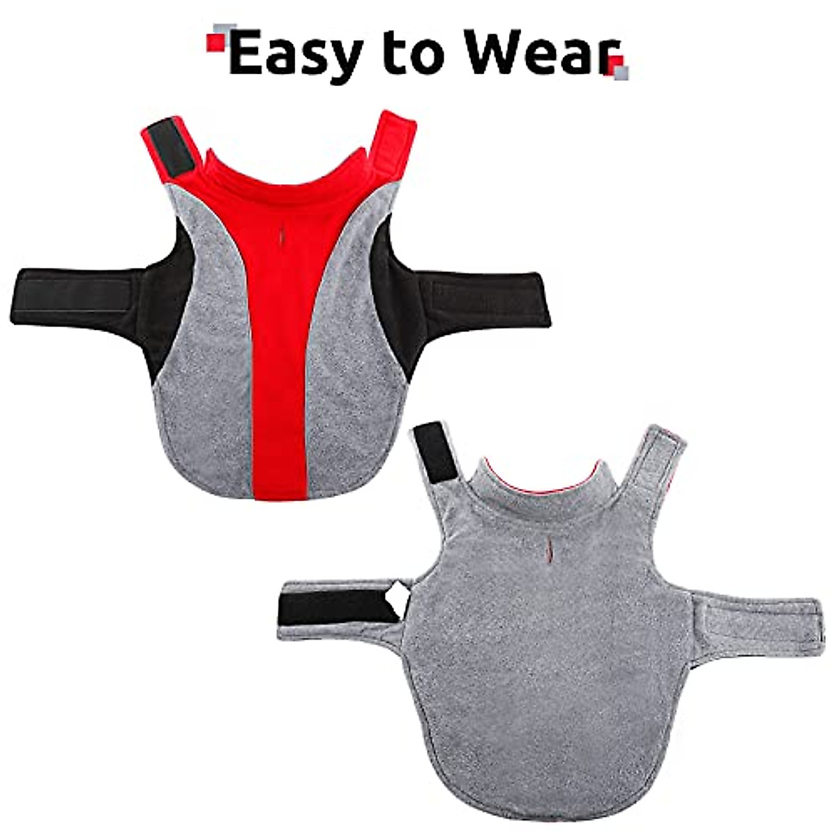 MIGOHI Fleece Dog Winter Coat, Warm and Soft Dog Sweaters Puppy Pajamas with Leash Hole and Hook Loop Closure, Reversible Dog Cold Weather Vest Apparel Pet Jackets for Small Medium Large Dogs, Red L