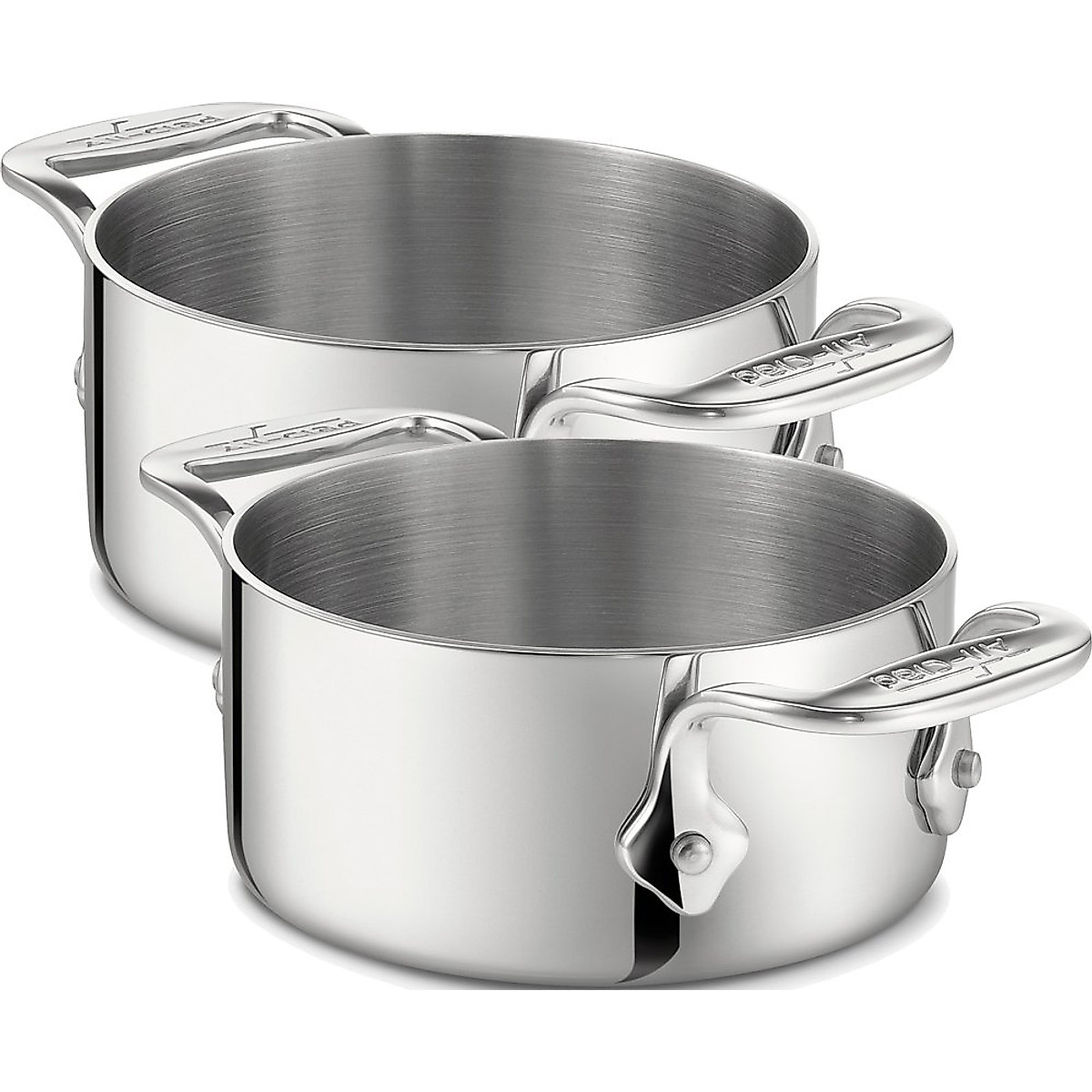 All-Clad 59914 Stainless Steel Dishwasher Safe 0.5-Quart Soup / Souffle Ramekins Cookware Set, 2-Piece, Silver