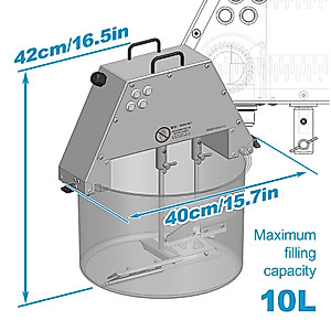 RODIETO Commercial Electric Food Stirrer Pot, 10L Automatic Mixer Machine with Spatula, Double Stirring Paddle, Auxiliary Lighting, Stainless Steel Jam Mixing Machine for Making Sauce, Filling