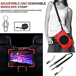 Tablet Case Cover Tablet Case Compatible with Samsung Galaxy TAB A8 10.5 X200/X205(2021),Kids Durable Shockproof Protective Cover, with Folding Handle Stand, Rotating Kickstand,Carrying Shoulder Strap
