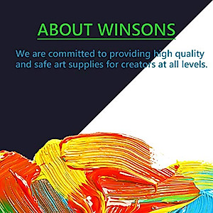 WINSONS Acrylic Paint Set, Non Toxic 12 Colours (12 x 12ml,0.4 Oz) Pigments Great for Kids Beginners, Painter, Children, Student School/Classroom Art Essentials