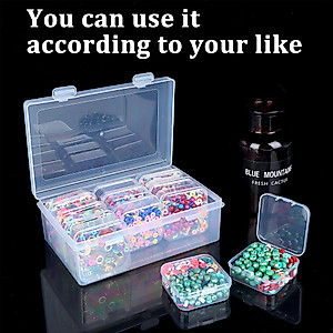 Chemlliy 2 Pack Bead Organizers Box Clear Mini Plastic Bead Storage Containers Transparent 13 Pieces Storage Box with Lid