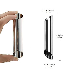 Meao 30 Pcs Non-Stick Cream Horn Cones Tubes Stainless Steel Screw Croissant Pastry Baking Moulds Set, Cannoli Form Roll Mould Shaper for Christmas Anniversary and Daily Use #7