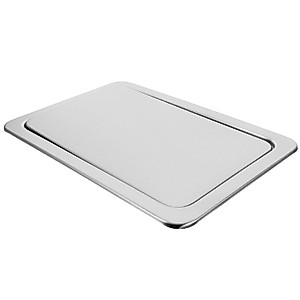 BESTOYARD Trash Bin Lid Only Swing Top Trash Can Lid Replacement Recessed Counter Top Cover Stainless Steel Waste Bin Lid Swing Flap Lid Cover