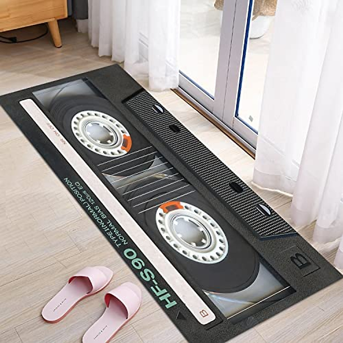 GUBIYU Music Record Black Area Rug Runner Music Carpet for Bedroom Living Room Classroom Study Playing Non-Slip Floor Mat Carpet Cool Rug Music Room Decor for Men Home Decor Rugs 23.6x59 Inches