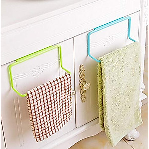 4 PCS Towel Rack Hanging Holder Organizer | Towel Bar Rack for Kitchen Bathroom | Over The Door Cabinet Cupboard Hanger