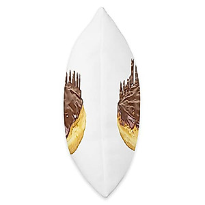 City Doughnut Designs Funny Boston Cream Donut Skyline a Bawston Townie Throw Pillow, 18x18, Multicolor