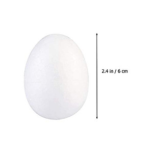 Amosfun 20pcs Eggs Egg Foam styrofoam Easter White Crafts Hide Squeak and for- Painting Egg DIY Easter Decor Solid Egg for- Kid Festival Craft (White, 6cm)