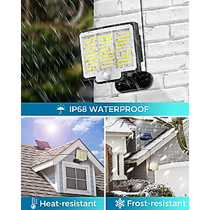 oulac Solar Lights for Outside, 210 LED Motion Sensor Outdoor Lights, IP68 Waterproof Outdoor Solar Lights, Solar Flood Lights Outdoor for Yard, Patio, Garden(2 Pack)