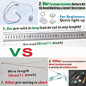 ZZHOB 25PCS Pre-wired Micro Blinking LEDs(Light Mode: Flashing Red Light) 0805 SMD LEDs With Assembly Accessories For Beginner Model Building