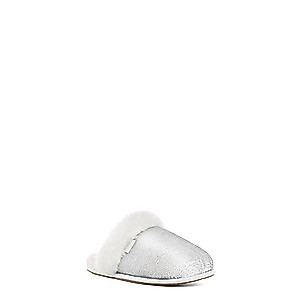 UGG Women's Scuffette Ii Mirror Ball Slipper, Silver, 8