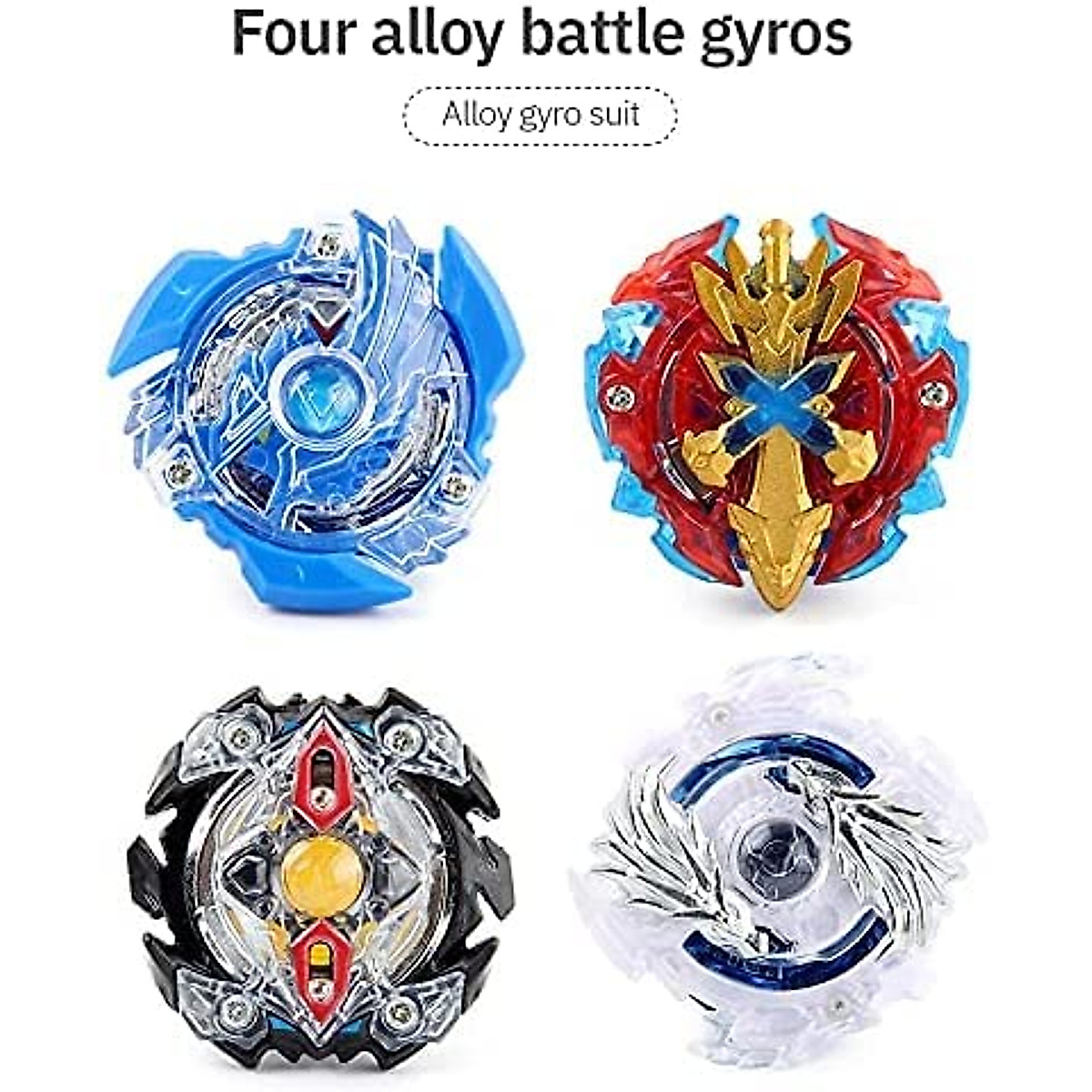 OBEST Bey Battling Gyro Tops Burst with Launchers and Stadium Arena, 4 Spinning Tops + 2 Launchers + 1 Arena