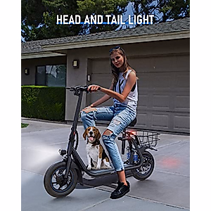 URBANMAX C1 Pro Electric Scooter with Seat, Adult Electric Scooters with Dual Shock Absorbers Up to 25 Miles 18.6MPH 450W Motor, Folding Scooter Electric for Adults with Seat & Carry Basket