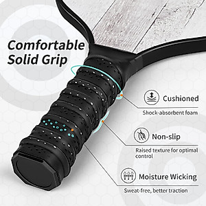 Pickleball Paddles Pickle Ball Set - Paddle Rackets Sets of 4 Pack Racket Pickleballs Equipment Gifts for Beginners Farmhouse KAI-ROAD