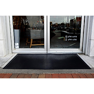 Portico Systems Safe Tread 3 x 5 Black Rubber Outdoor Scraper mat. Ideal for Any Heavily trafficked Entrance Way. Keep The Dirt and Debris Outside and Your interiors Clean.
