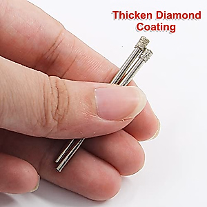 Luomorgo 12Pcs 3mm/1/8 inch Diamond Hole Saw, 1/5 inch Cutting depth Diamond Diamond Drill Bits for Glass Ceramic Marble Porcelain Tile Granite Quartz Gemstone