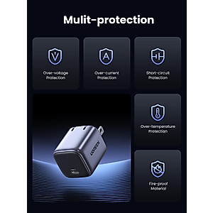 UGREEN 20W USB C Charger, Nexode Foldable GaN Wall Charger Block Power Adapter, Compact Fast Charger Brick for iPhone 15/14/Pro Max/13/12/SE/11, Galaxy S23/S22, iPad Mini/Pro/Air, Pixel