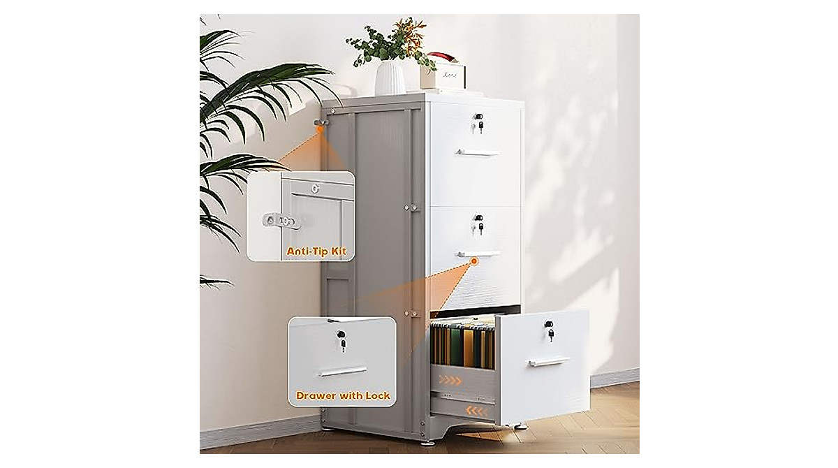AODK Fully Assembled Filing Cabinet for Home Office