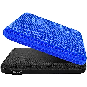 Gel Seat Cushion, 2inch Extra Thick Egg Gel Cushion Office Seat Cushion Home Chair Pads, Breathable Cooling Car Seat Cushion for Reduce Sweat, Pressure Relief Cushion for Wheelchair (Blue)
