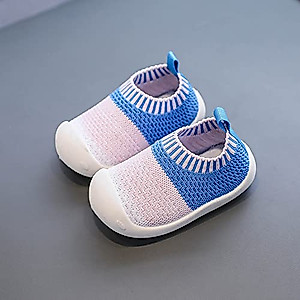 Lykmera Cute Child Shoes Boy Girl Walking Shoes Non Slip First Walking Shoes Breathable Mesh Shoes Toddler Sports Shoes (Sky Blue, 4-4.5Years)
