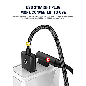 BGNTBUK X52 Pro Cable USB C Cable Right Angle 90° Elbow Nylon Braided USB A to C 66W Fast Charging Cable Ultra Cable
