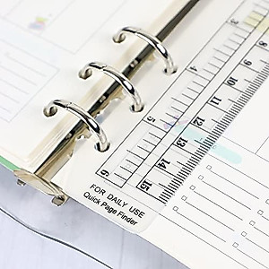 10 Pack Clear Ruler Bookmark Plastic Binder Divider A6 Straight Ruler Page Markers Today Planner Page Finders for A6 6 Ring Notebook Binder Refillable Journal