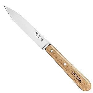 Opinel No. 112 Paring Knives 2 Piece Set, High Carbon Steel Everyday Use Prep Knives for Chopping, Peeling, Slicing, Trimming, Stabilized Sustainably Harvested Beechwood Handles, Made in France