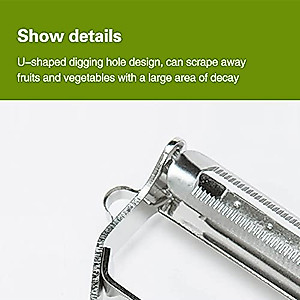 KYJD Stainless Steel Double-Head Double-Sided Multi-Function Shredder, Plane, Potato, Cucumber, Onion, Vegetable and Fruit Peeling Knife, one Pack
