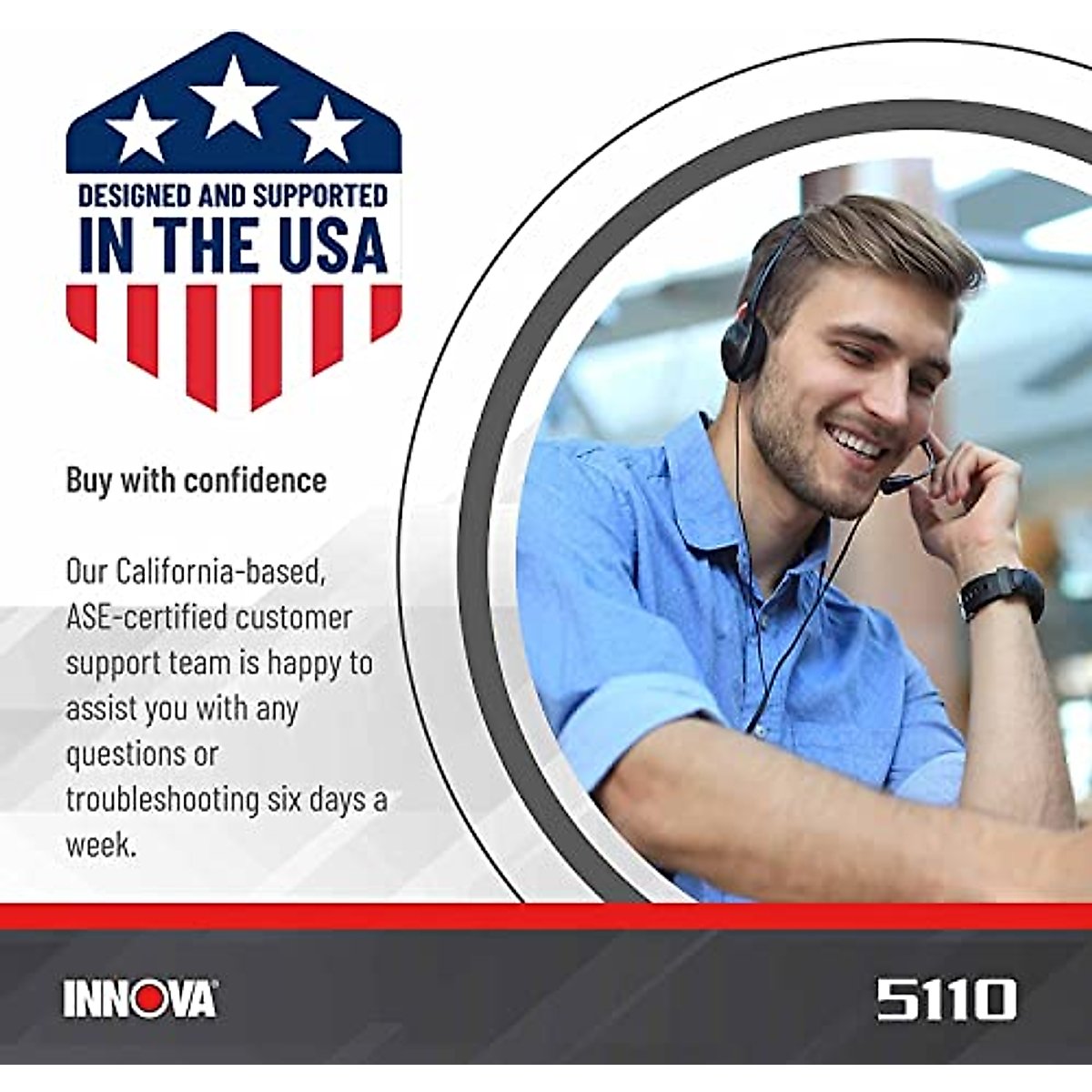INNOVA 5110 - Newest 2022 OBD2 Scanner with ABS, Free Updates, Real Customer Service from Trusted USA Company, Smog Check & Check Engine Light Reset, Get Verified Repairs & Parts on iPhone or Android