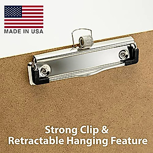 Officemate Wood Clipboard, Letter Size, Low Profile Clip with Pen Holder (83249)