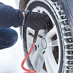 Hromee 1/4-Inch x 10ft Polyurethane Recoil Air Hose with Fittings Compressor Hose with 1/4 in. Industrial NPT Coupler and Plug Kit, Red