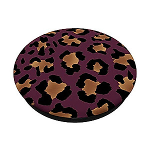 Animal Cheetah Or LEOPARD PRINT | Wine Color Red PopSockets Swappable PopGrip