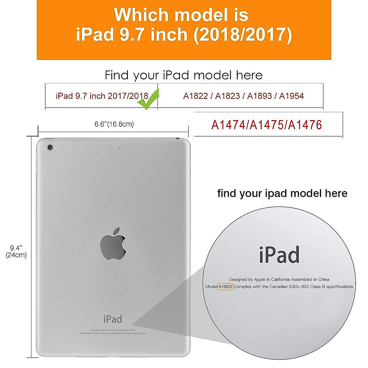 Case for iPad 6th/5th Generation 9.7 Inch 2018/2017 Release, Premium PU Leather Folding Stand Multiple Viewing Angles TPU Protective Cover, Magic Map Vintage