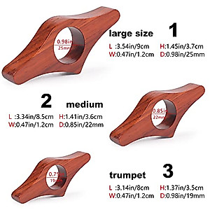 Handmade Red Walnut Wooden Book Page Holder- Convenient Thumb Ring Reading Personalized Book Assistant, Book Accessories, Gift for Readers, Reading Bookmarks (Red Walnut, Medium - 0.85”)