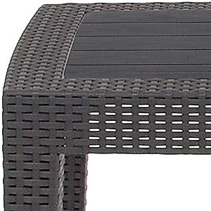 Flash Furniture Dark Gray Faux Rattan Coffee Table