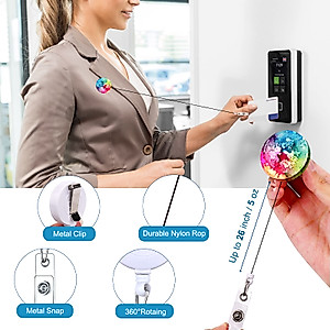 BABORUI Badge Reels Resin Molds Silicone, 6 Cavities Silicone On Top Retractable Badge Reels Molds with 10 Pcs Retractable Badge Holders, 6 Shapes Epoxy Casting Molds for DIY Name ID Badge Holders