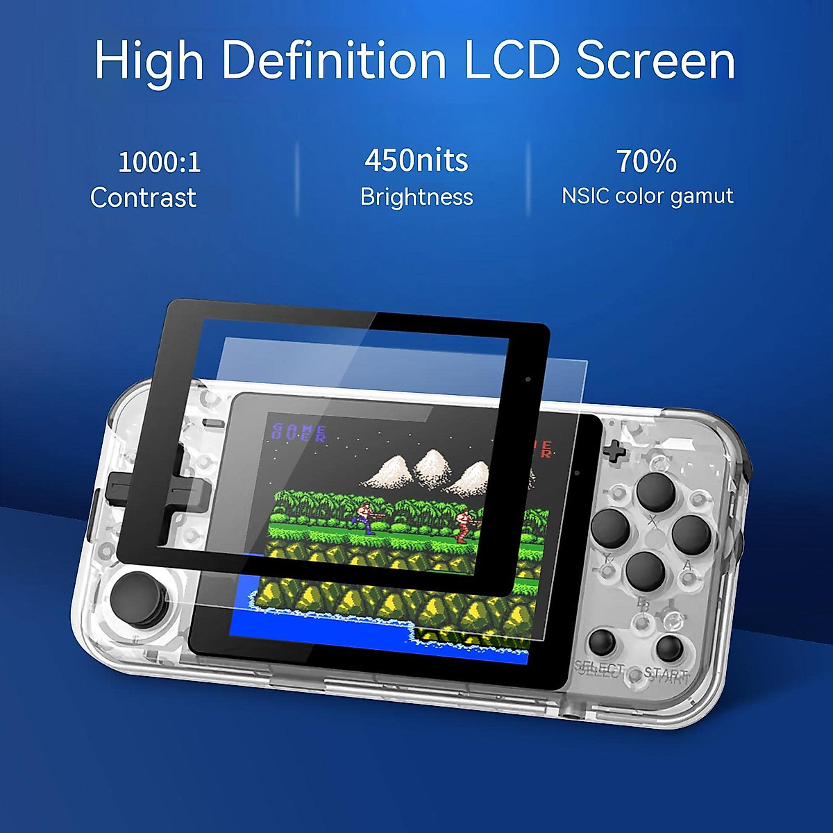 Q90 Portable Game Console, Open Source Linux System, Vibration Motor, 3000 Games, Compatible with Various Simulators（64G）