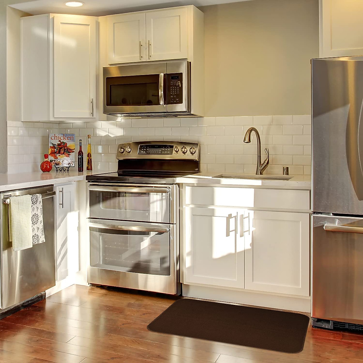 House, Home and More Skid-Resistant Carpet Indoor Area Rug Floor Mat - Chocolate Brown - 2 Feet X 3 Feet