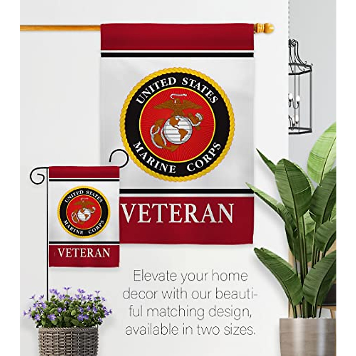 USA Decoration Marine Corps Veteran Garden Flag Armed Forces USMC Semper Fi United State American Military Retire Official House Decoration Banner Small Yard Gift Double-Sided, 13"x 18.5", Made In USA