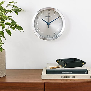 Bulova C4844 Winston Wall Clock, Pack of 1, Silver