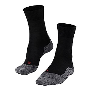 FALKE Men's TK5 Wander Hiking Socks, Crew Length, Light Padding, Athletic Sock, Breathable Quick Dry, Merino Wool, Black (Black-Mix 3010), 12.5-13.5, 1 Pair