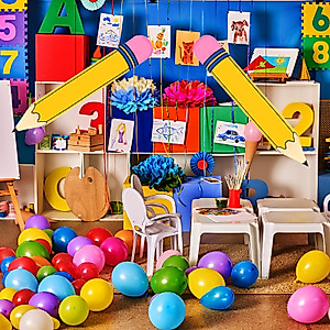 Giant Large Inflatable Pencil Balloon Birthday Party Back To School Graduation Favor Blow Up Balloon Hanging Classroom Decoration for Classroom Garden Room Birthday Party Decorations (Yellow)