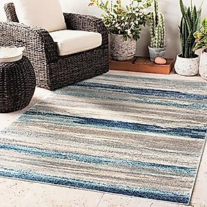 LUXE WEAVERS 7501 Modern Abstract Area Rug, Blue/Size 8x10