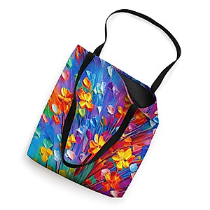 Bright and Colorful Flowers Abstract Illustration Tote Bag